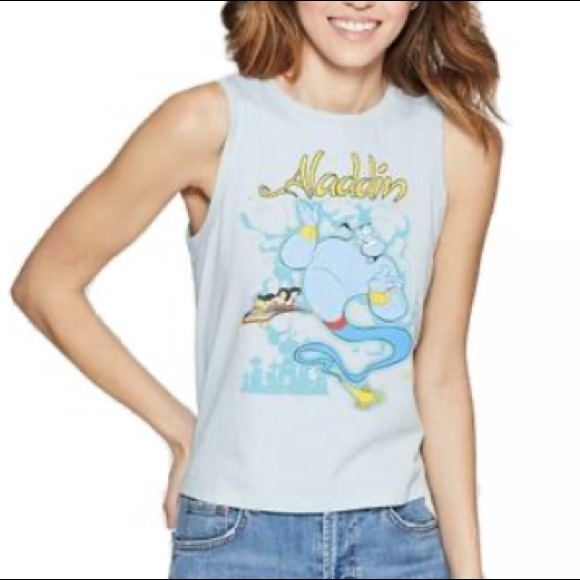Disney | Tops | Disneys Aladdin Baby Blue Graphic Tank | Poshmark